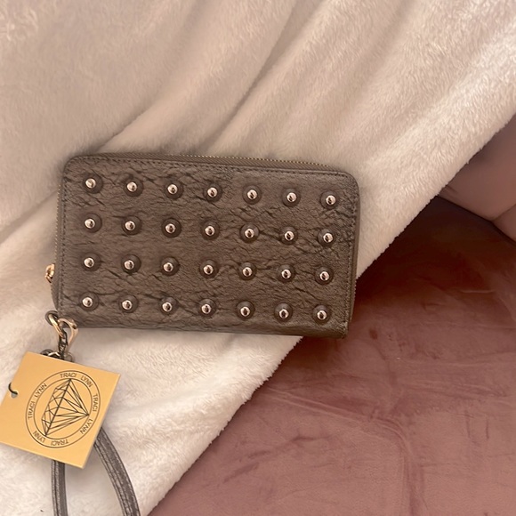 Traci Lynn | Bags | Stud Bronze Wristlet | Poshmark